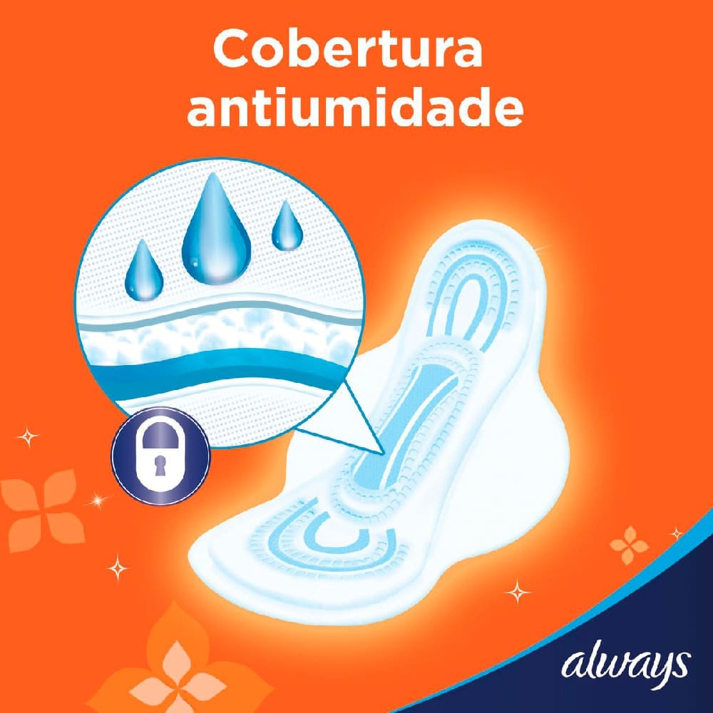 Absorvente Always Super Proteção Seca Com Abas 32Un Leve 32 Pague 28 ...