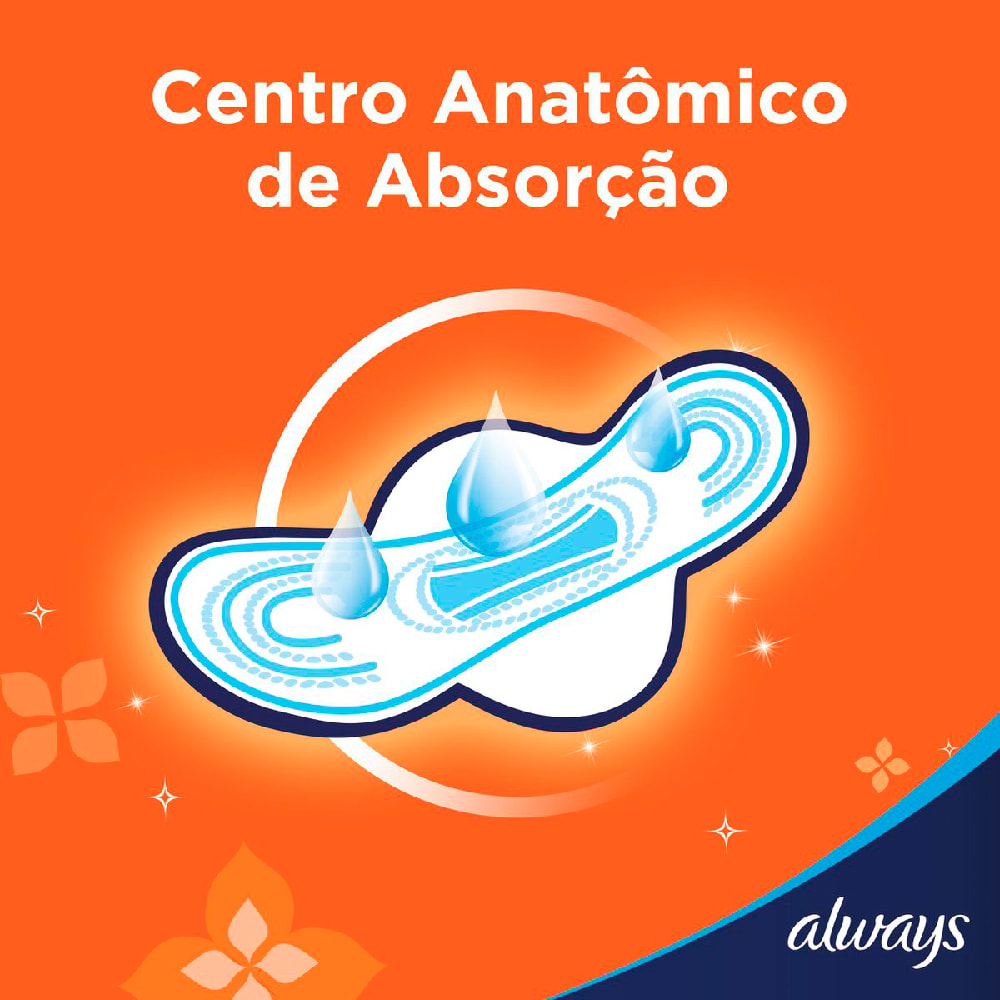 Absorvente Always Super Proteção Seca Com Abas 8 unidades - Destro