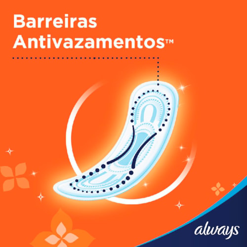 Absorvente Always Super Proteção Seca Sem Abas 8 unidades - Destro