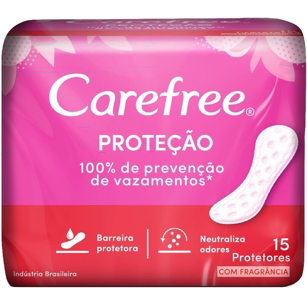 Absorvente Carefree Proteção Com Perfume 15 unidades - Destro