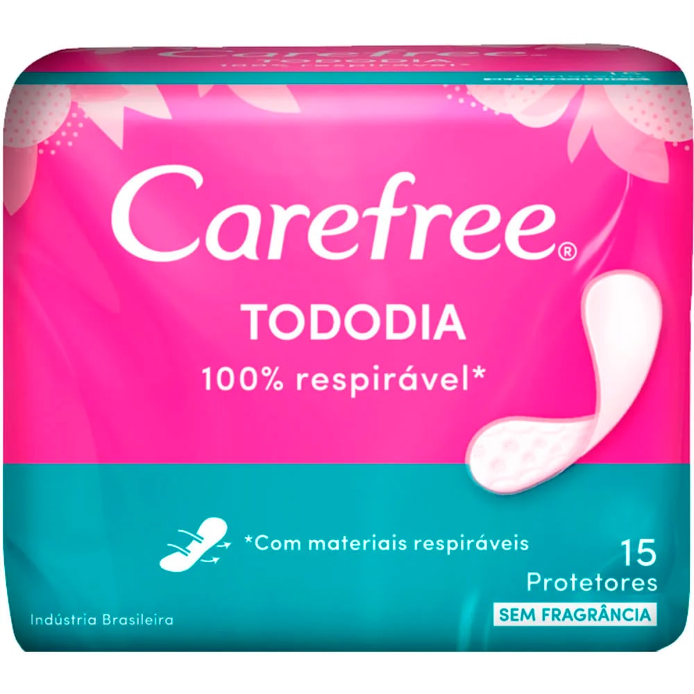 Absorvente Carefree Todo Dia Sem Perfume 15 unidades - Destro