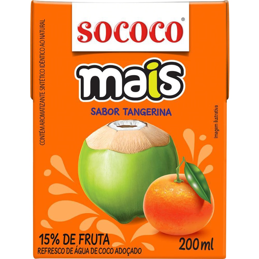 Água de Coco Sococo Tangerina 200ml - Destro