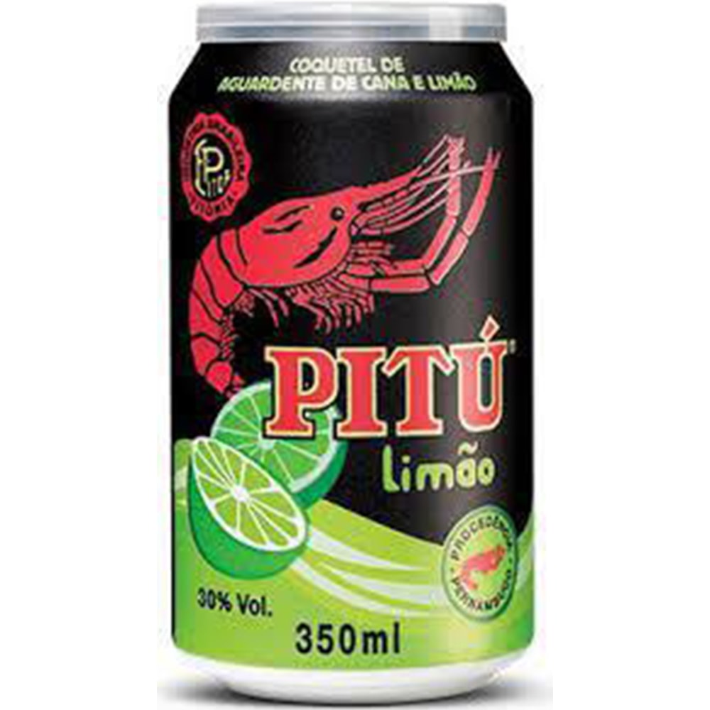 Aguardente Pitú Limão Lata 350ml - Destro