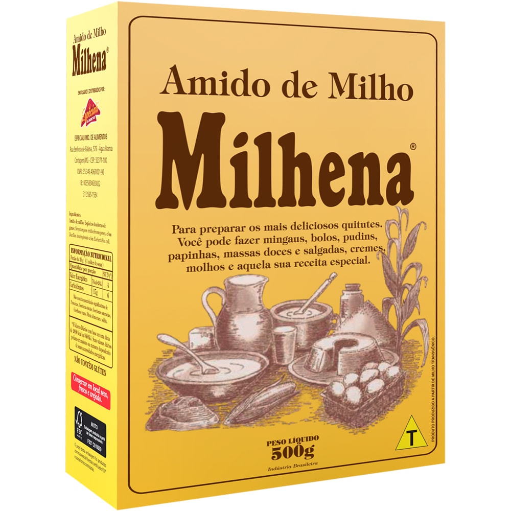 Amido de Milho Milhena 500g - Destro