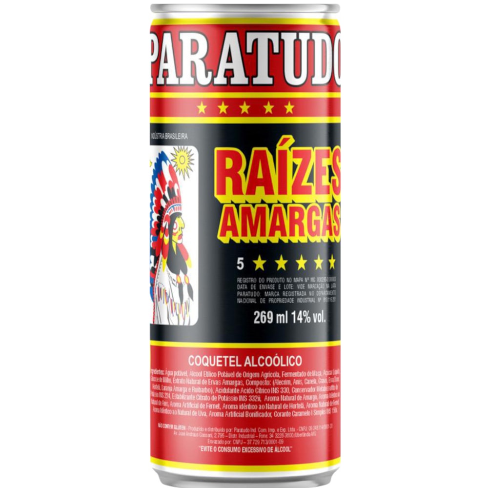 Aperitivo Paratudo Raízes Amargas Lata 269ml - Destro