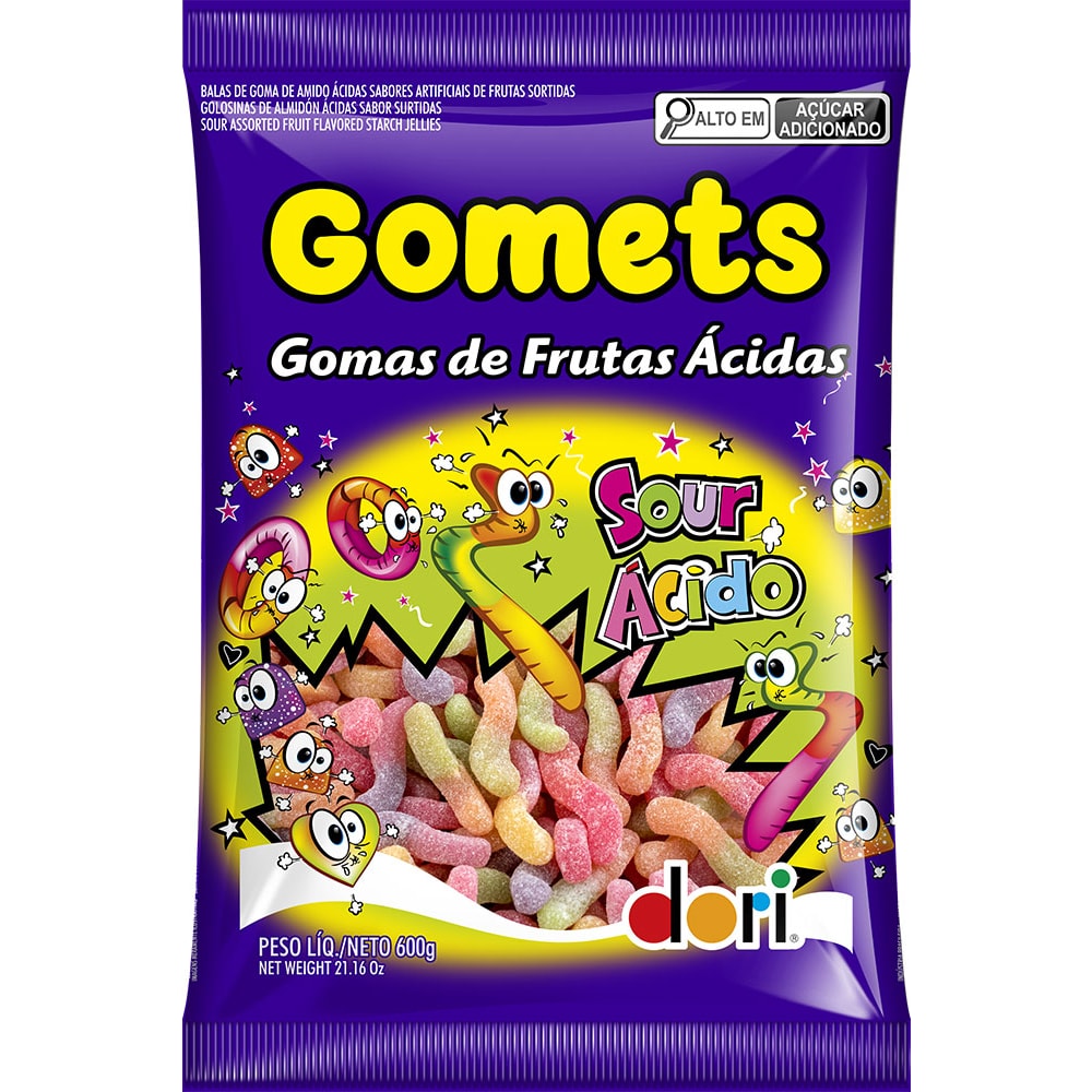 Bala de Goma Gomets Dori Gomas de Fruts Ácidas 150g - Destro