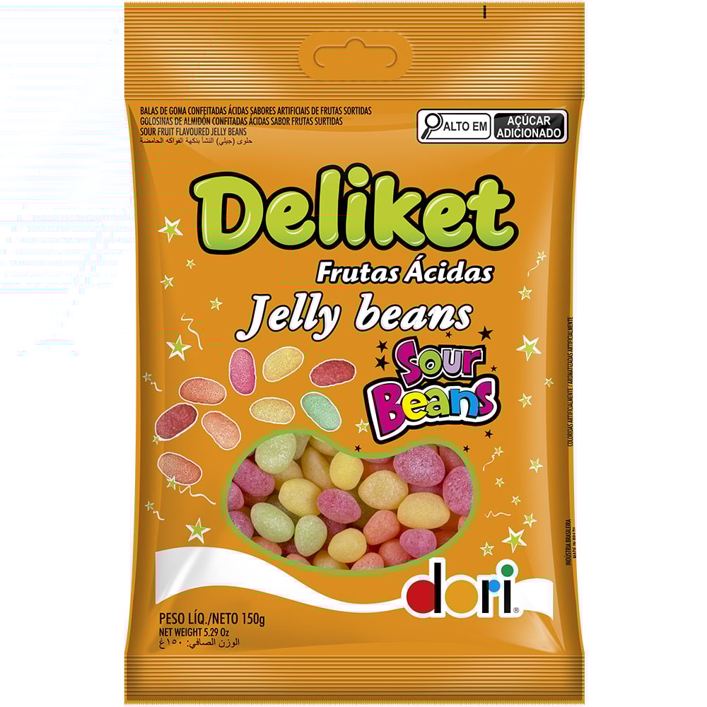 Bala Deliket Dori Frutas Ácidas Jelly Beans 150g - Destro