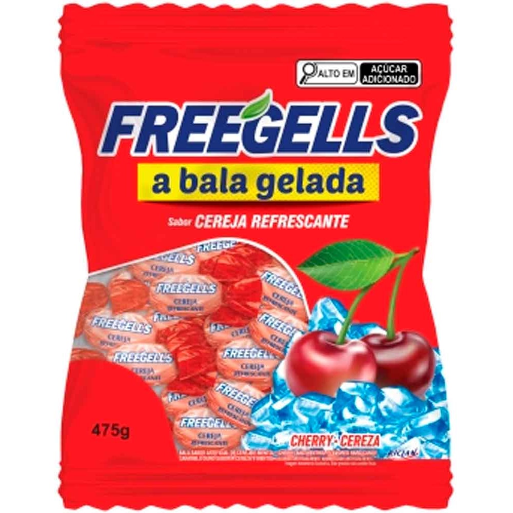 Bala Freegells Sabor Cereja Refrescante 475g - Destro