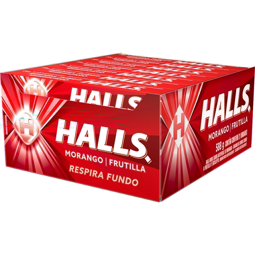 Bala Halls Morango 28g - Destro