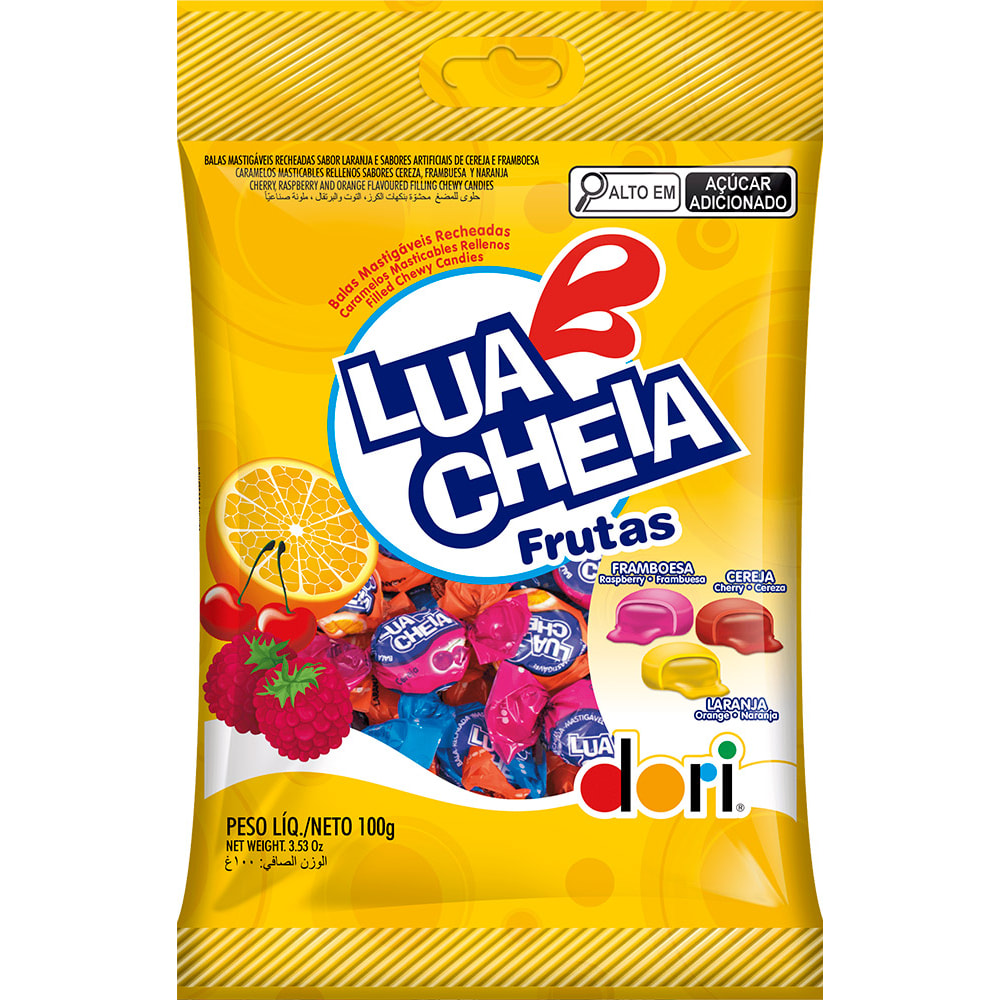Bala Lua Cheia Dori Frutas 100g - Destro