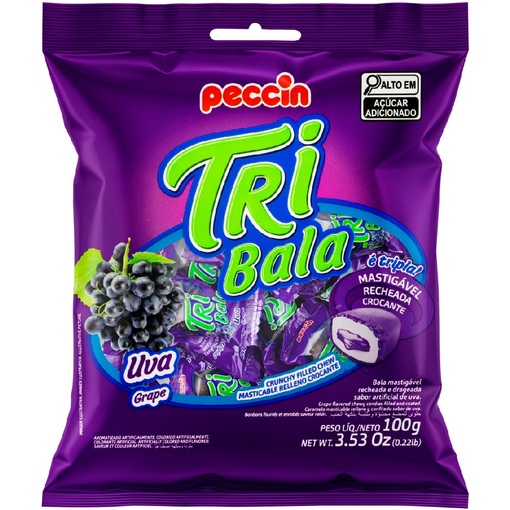 Bala Peccin Tribala Uva 100g - Destro