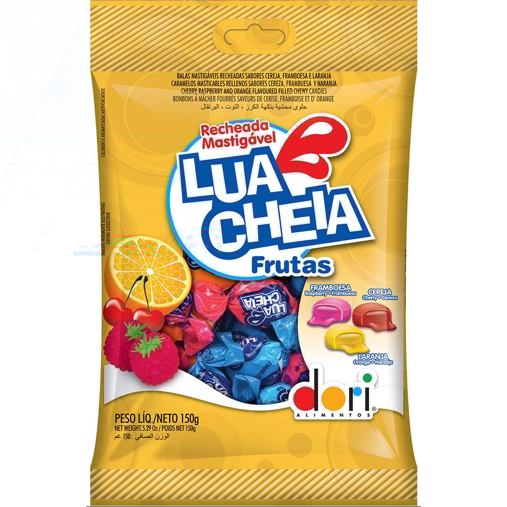 Balas Recheadas Lua Cheia Dori Frutas 150g - Destro
