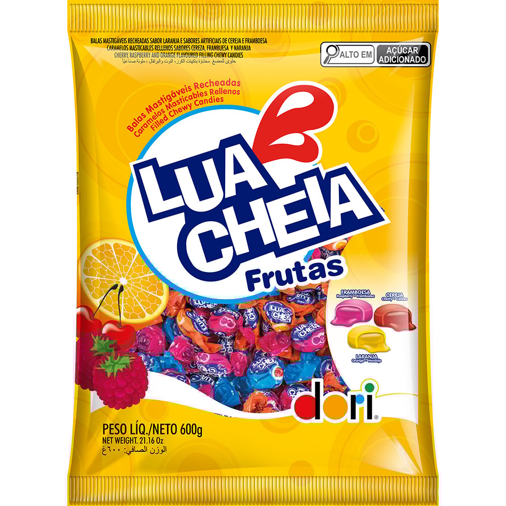 Balas Recheadas Lua Cheia Dori Frutas 600g - Destro