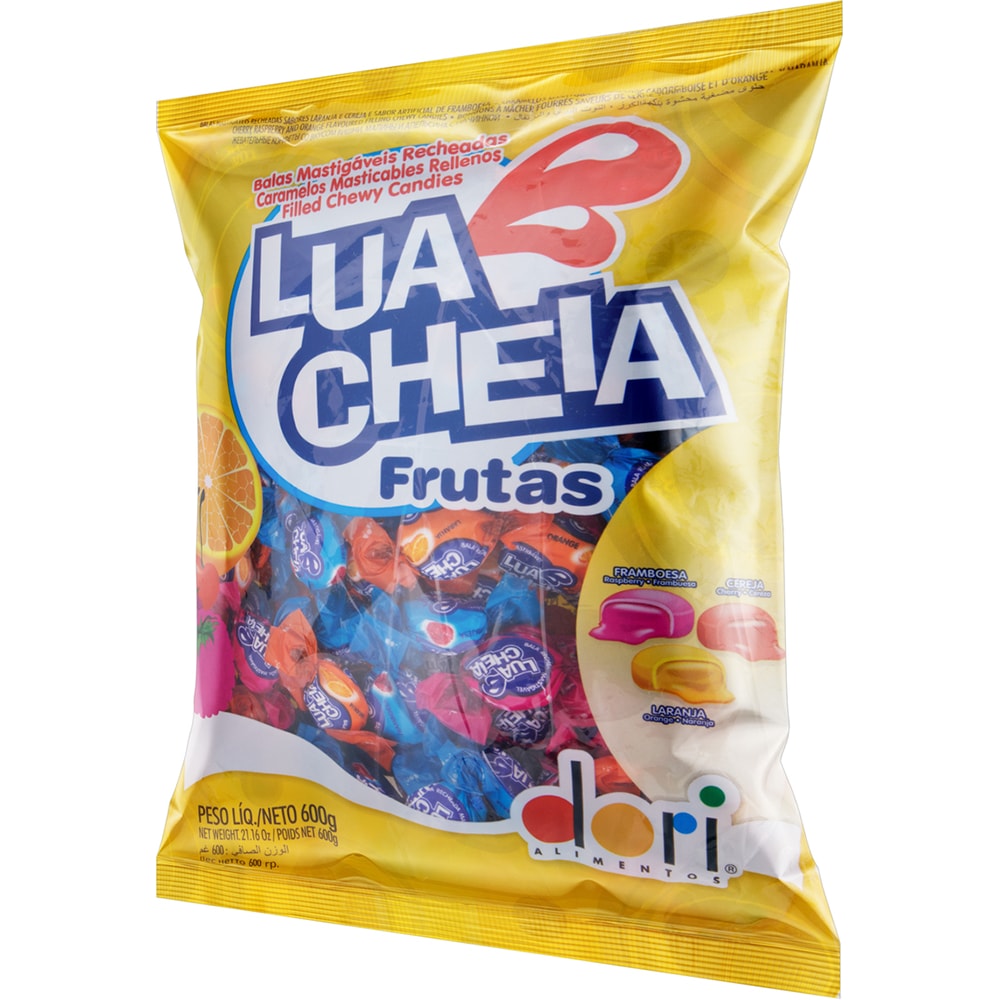 Balas Recheadas Lua Cheia Dori Frutas 600g - Destro