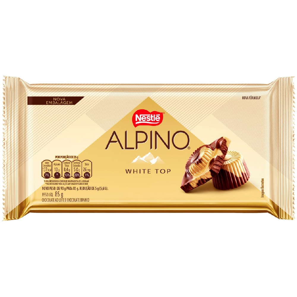 Barra de Chocolate Nestlé Alpino White Top 85g - Destro