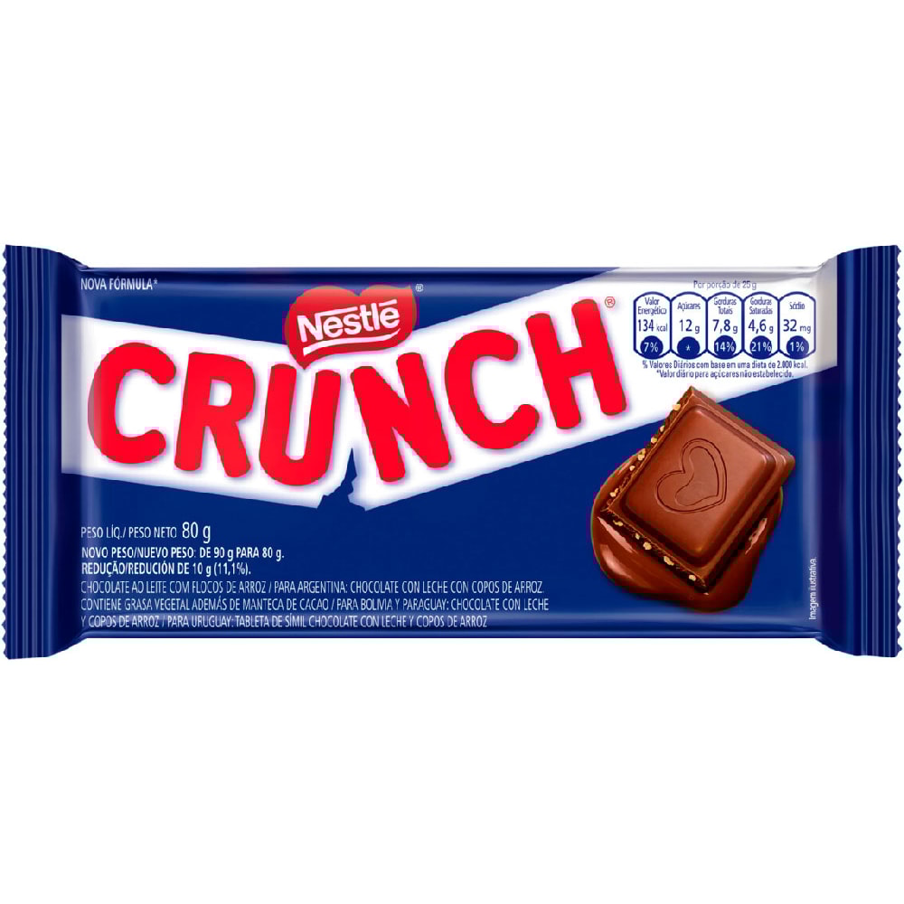 Barra de Chocolate Nestlé Crunch 80g - Destro