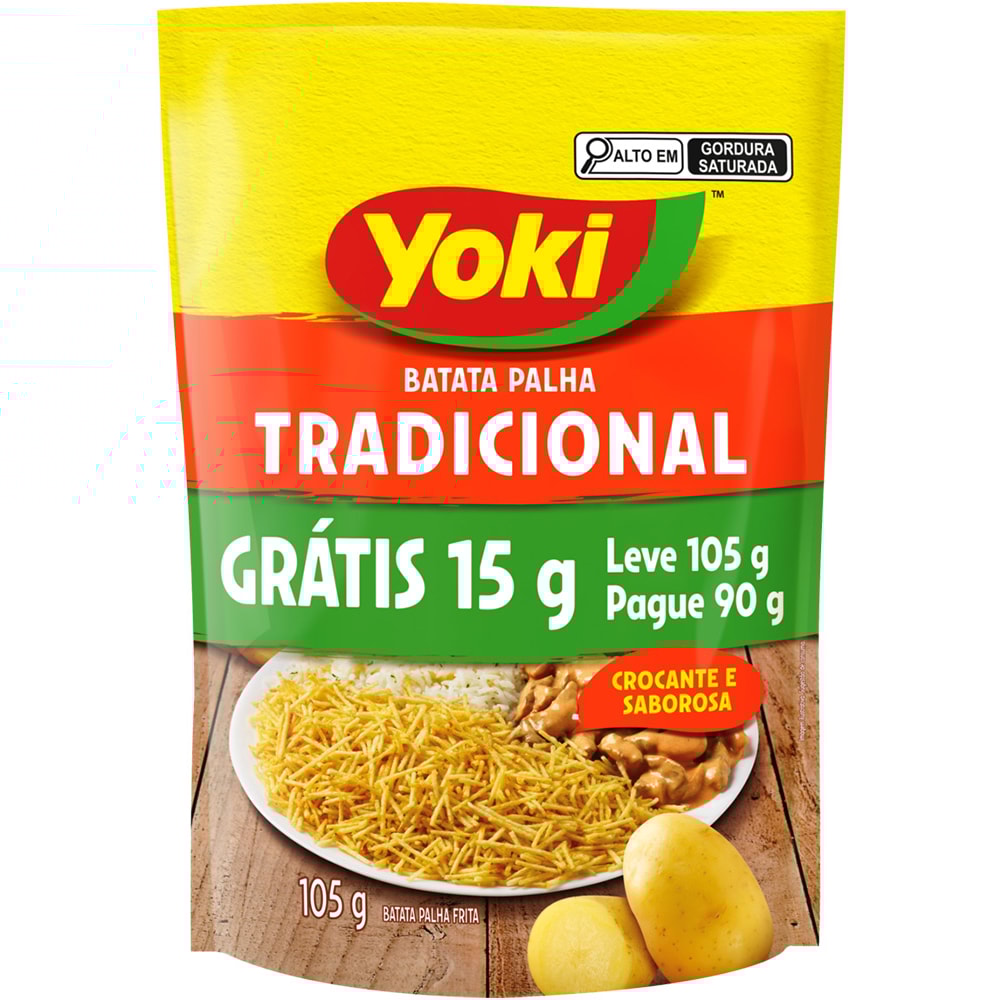 Batata Palha Yoki Tradicional Leve 105g Pague 90g - Destro