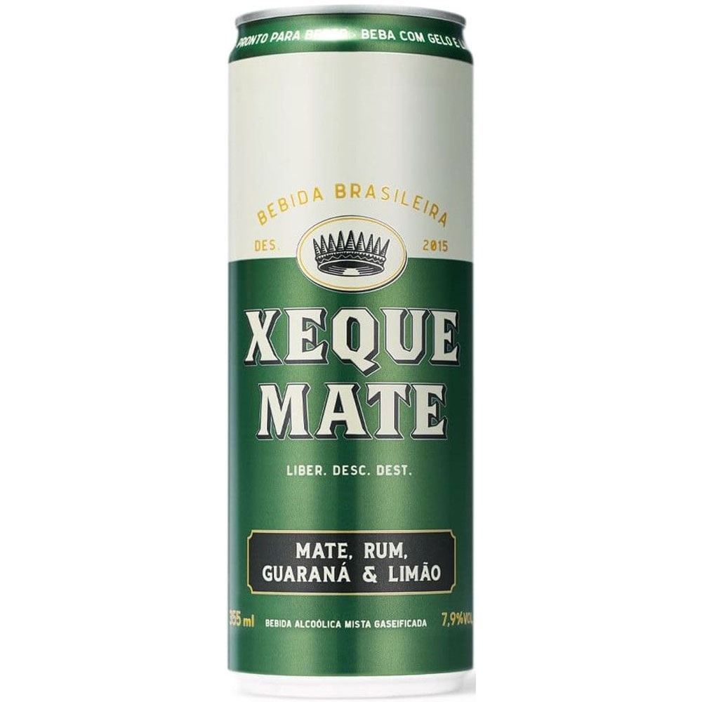 Bebida Mista Xeque Mate Sabor Mate, Rum, Guaraná e Limão 355ml - Destro