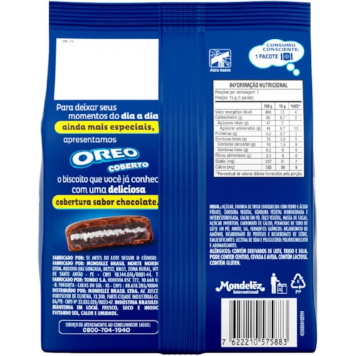 Biscoito Oreo Original Cobertura de Chocolate 105g - Destro