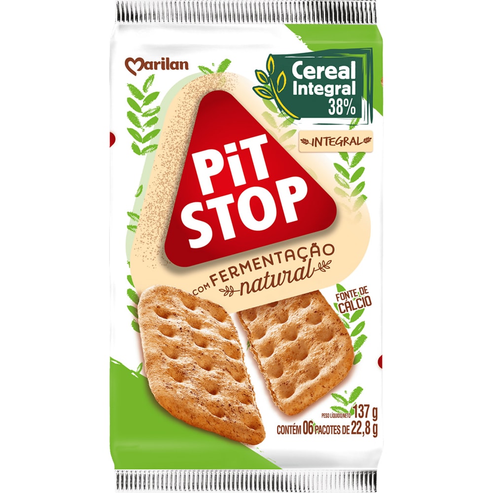 Biscoito PitStop Marilan Integral 137g - Destro