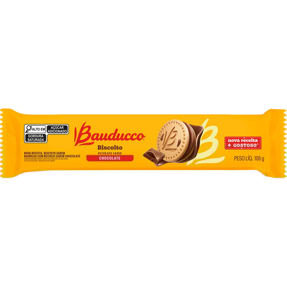 Biscoito Recheado Bauducco Chocolate 108g - Destro