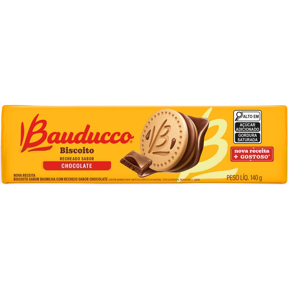 Biscoito Recheado Bauducco Chocolate 140g - Destro