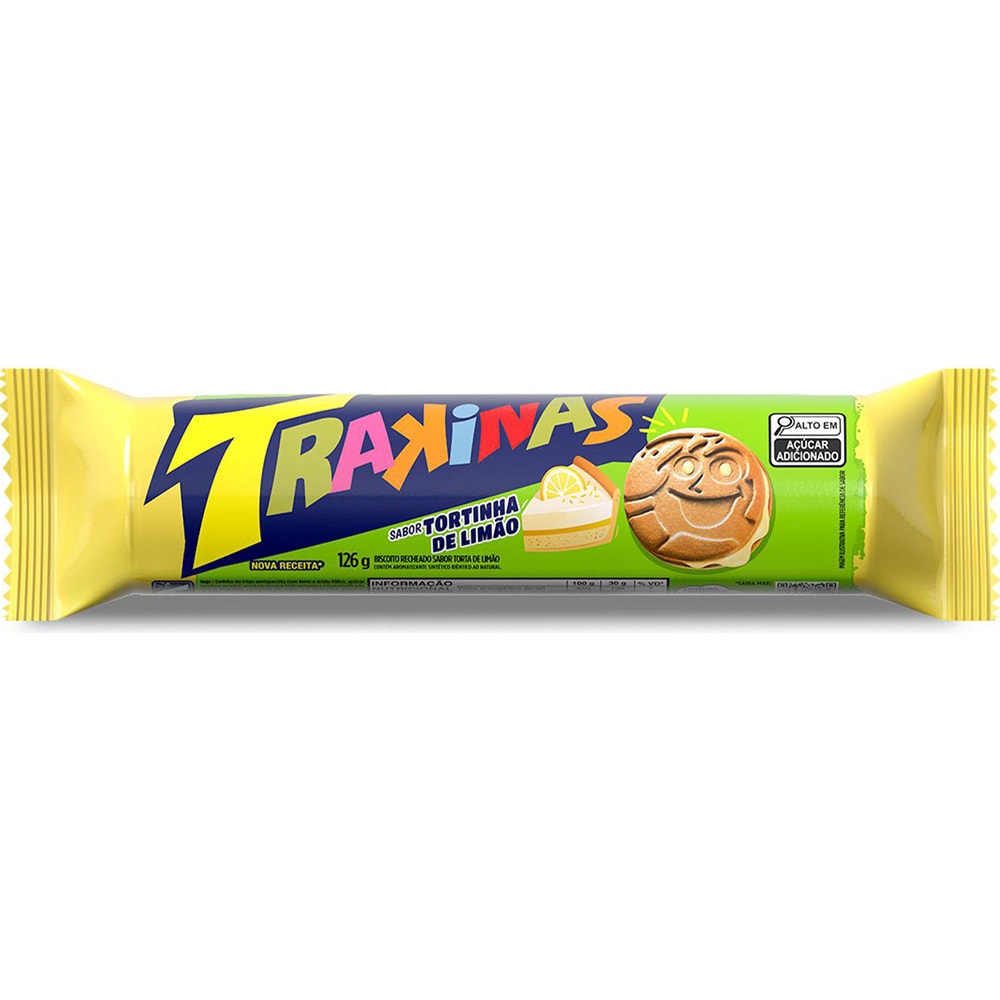 Biscoito Recheado Trakinas Torta de Limão 126g - Destro
