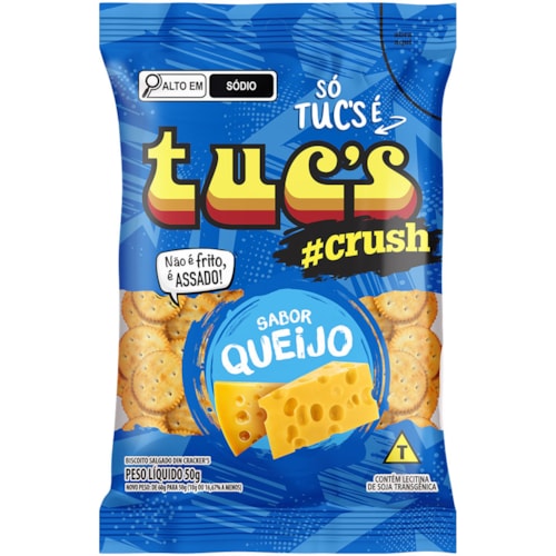 Biscoito Salgado Tucs Crush Cracker Sabor Queijo 50g - Destro