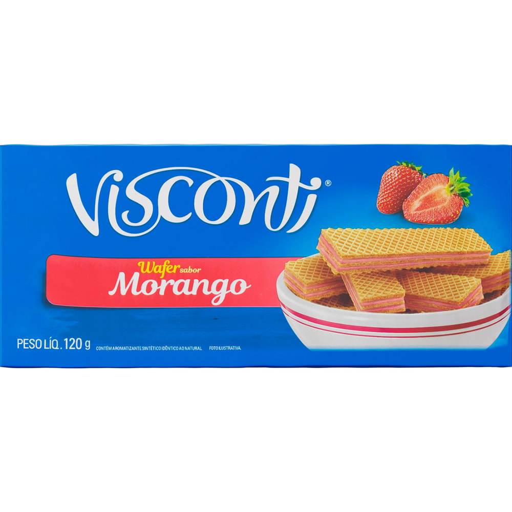 Biscoito Wafer Visconti Morango 120g - Destro