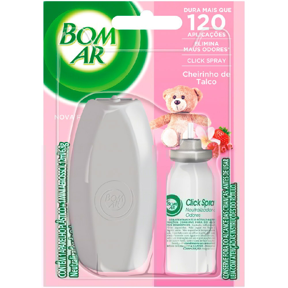 Bom Ar Air Wick Click Spray Cheiro de Talco 12ml - Destro