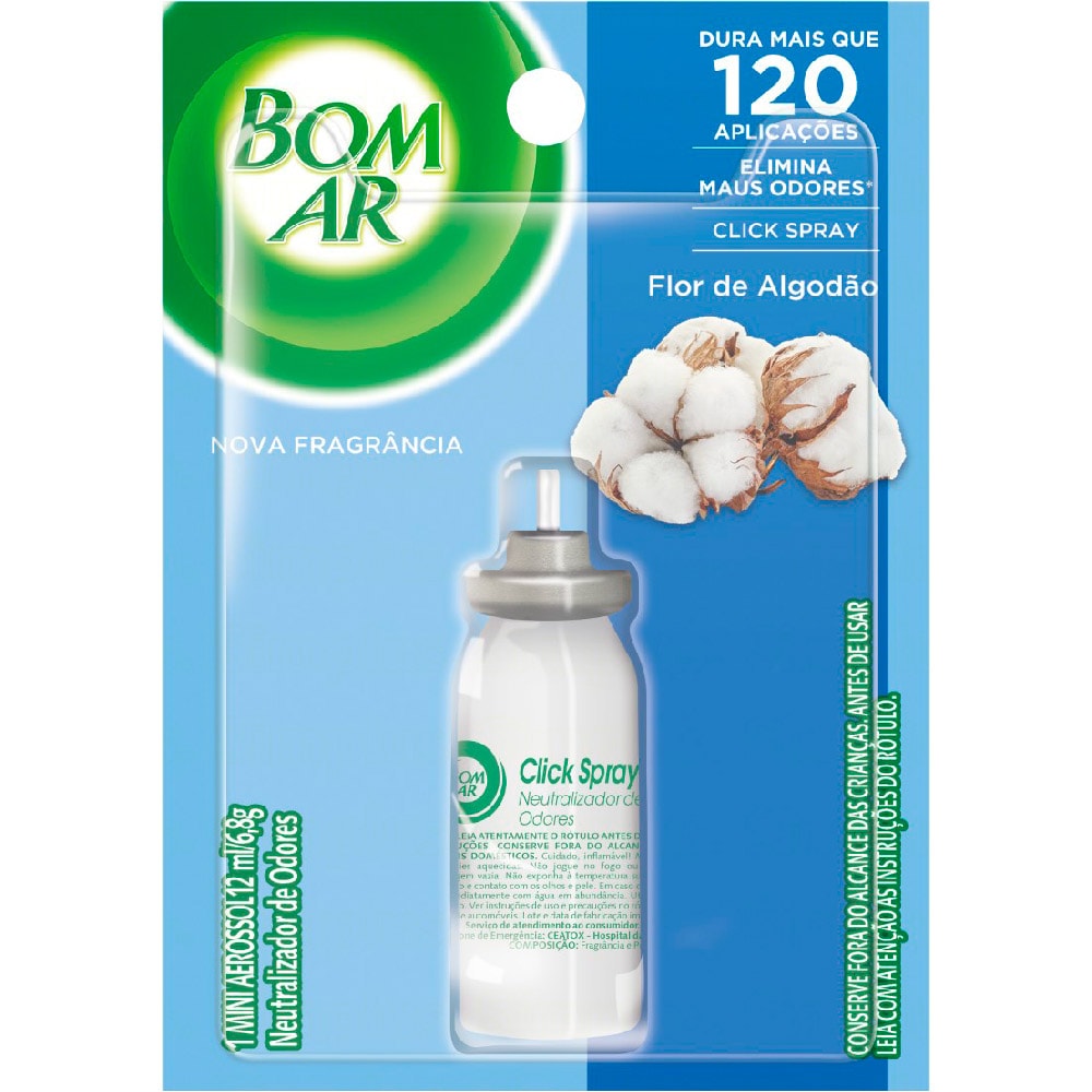 Bom Ar Air Wick Click Spray Flor de Algodão Refil 12ml - Destro