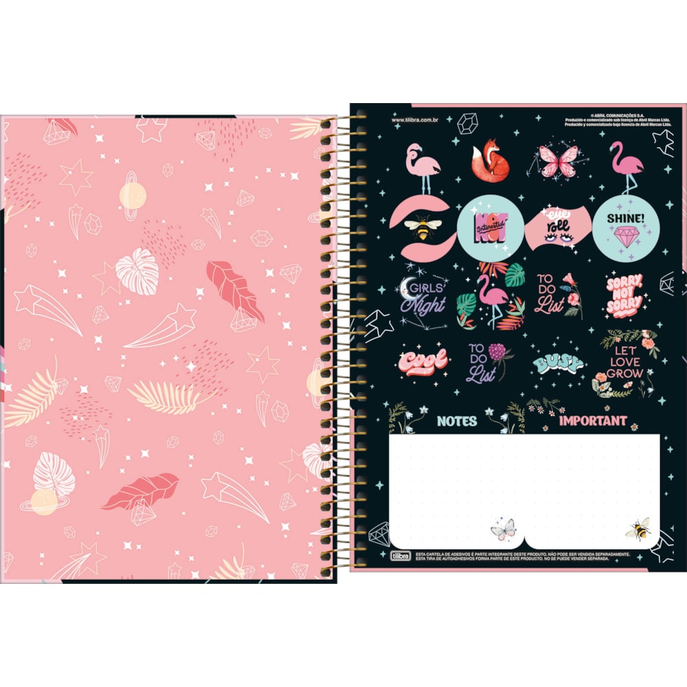 Caderno Capricho 1/4 Capa Dura Tilibra Espiral 80 Folhas - Destro