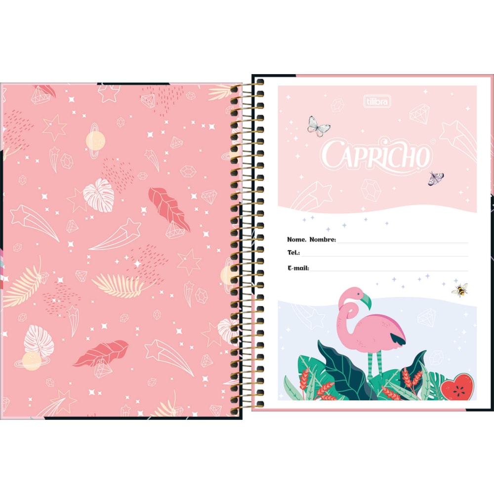 Caderno Capricho 1/4 Capa Dura Tilibra Espiral 80 Folhas - Destro