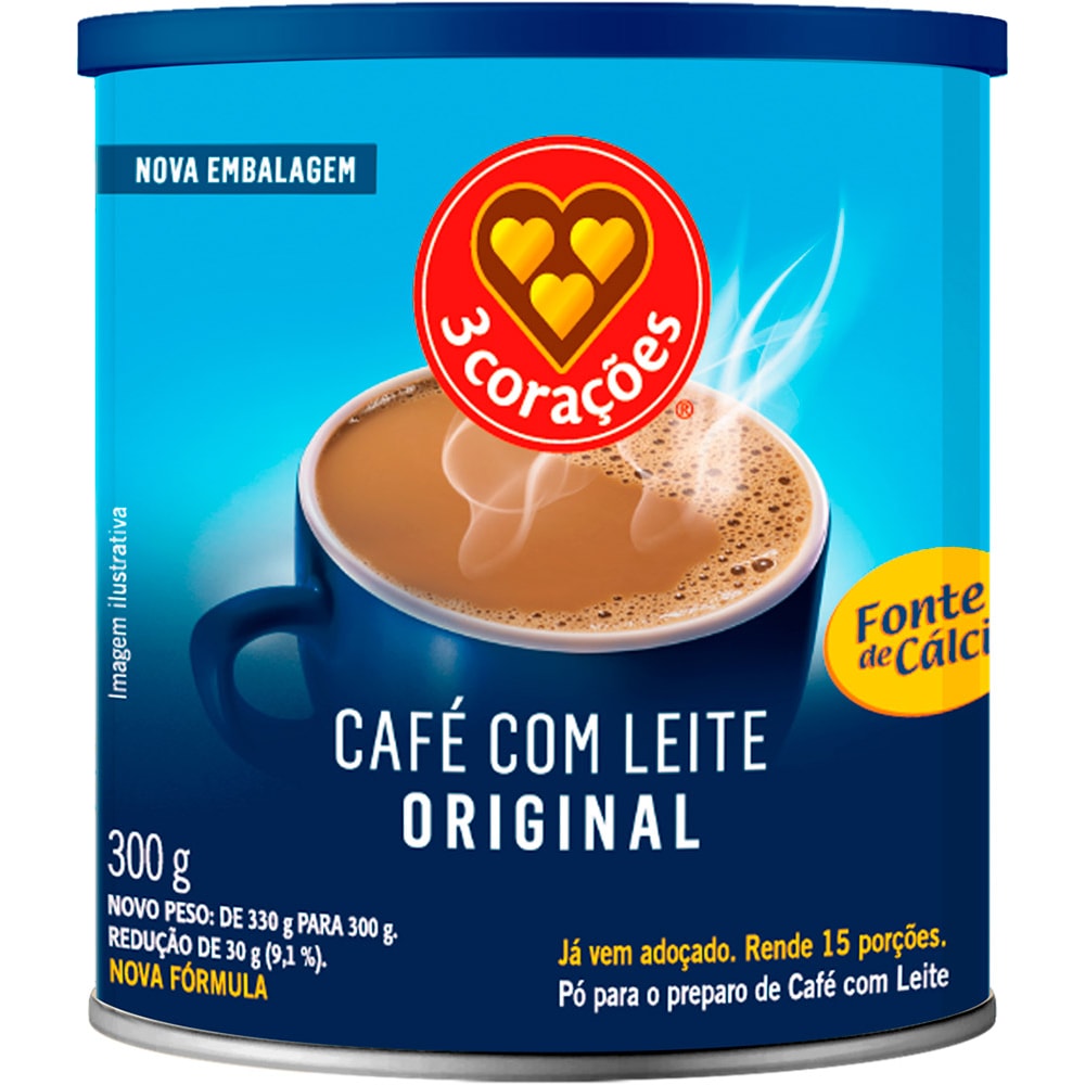 Café com Leite 3 Corações Original Lata 300g - Destro