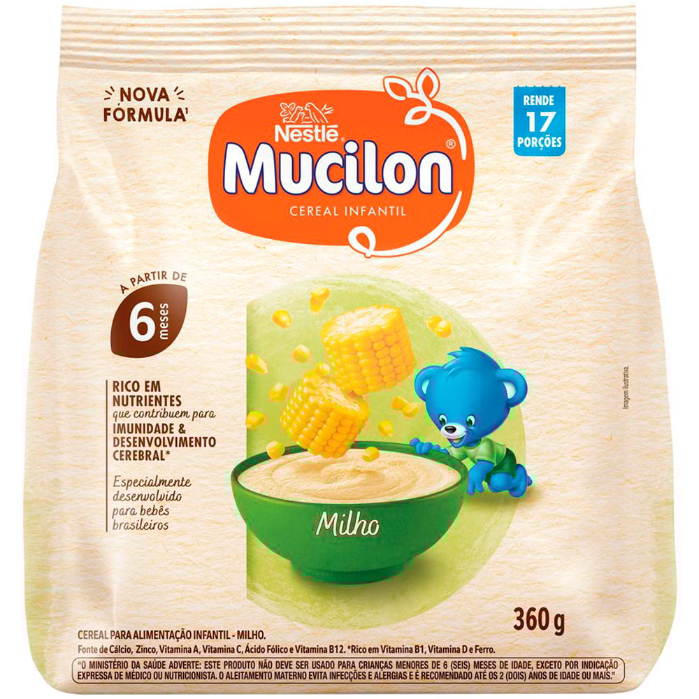 Cereal Infantil Mucilon Sabor Milho Sachê 360g - Destro