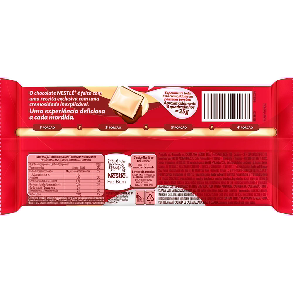 Chocolate Nestlé Classic Duo em Barra 90g - Destro