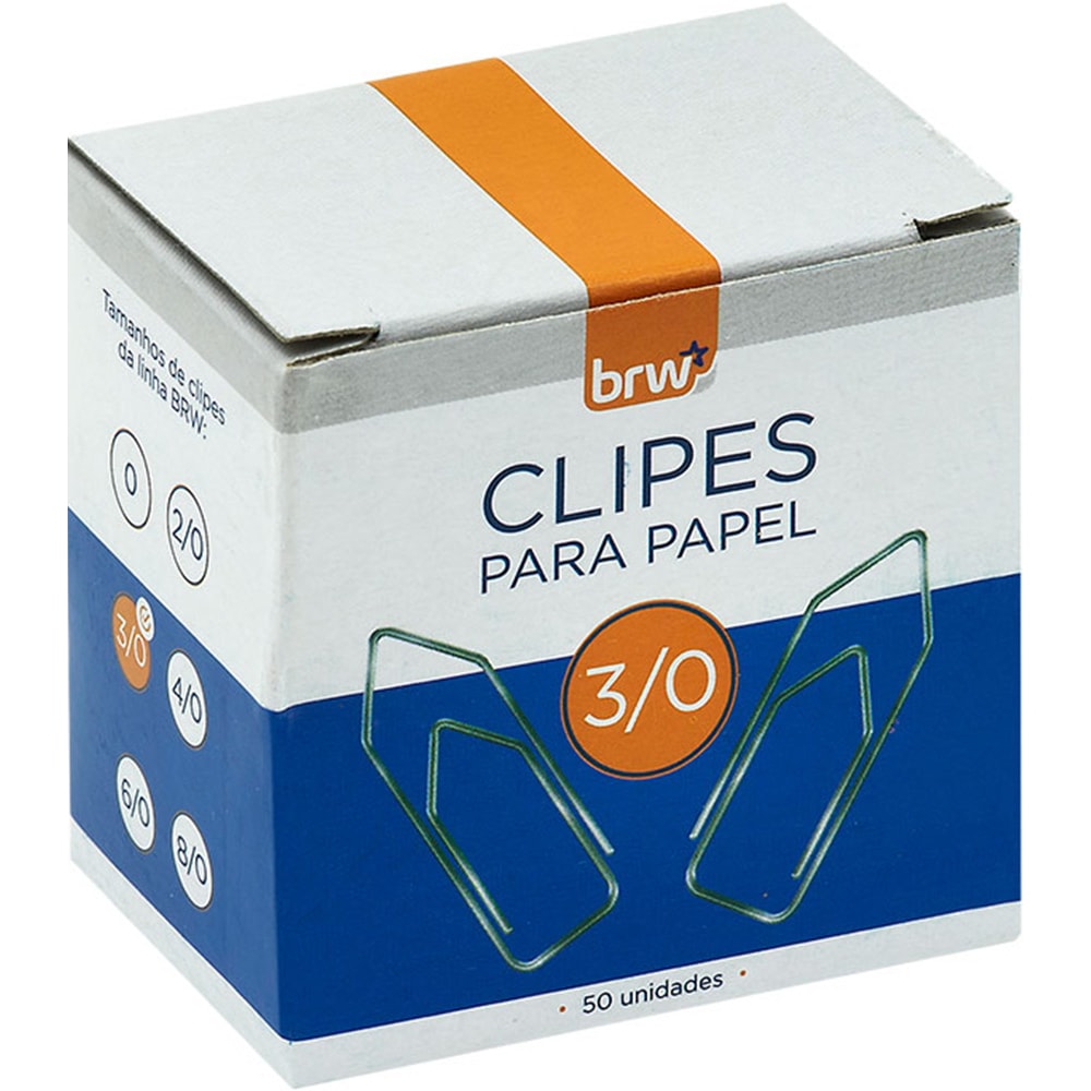 Clips BRW Galvanizado Para Papel 3/0 50Un - Destro