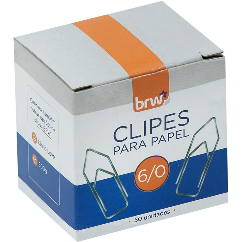 Clips BRW Galvanizado Para Papel 6/0 50Un - Destro