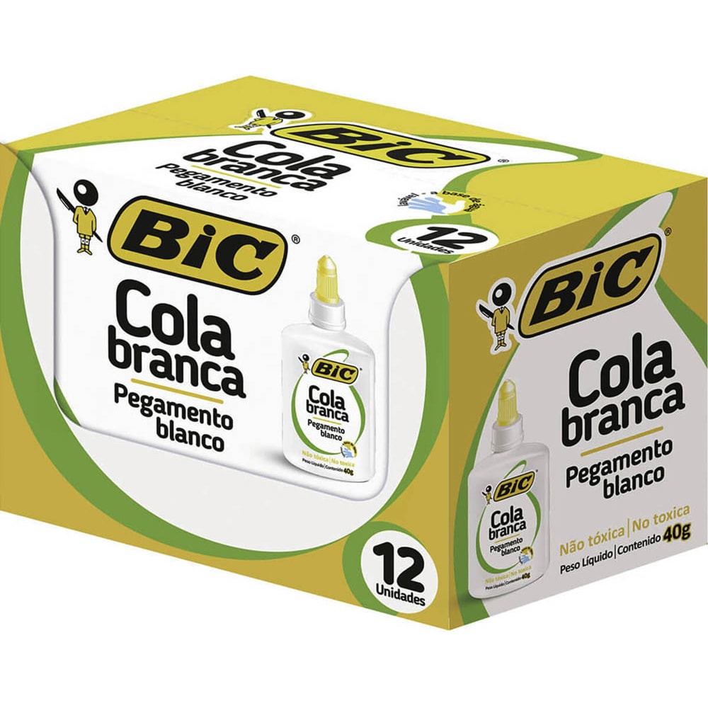 Cola Escolar Bic Branca 40g 12 Unidades - Destro