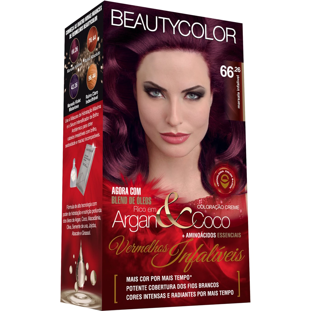 Coloração Beautycolor Vermelhos Infalíveis Marsala Infalível 66.26 - Destro