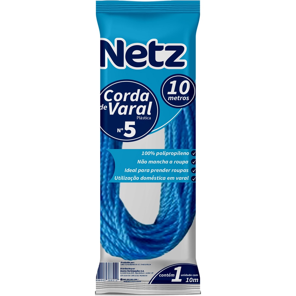 Corda de Varal Netz Plástica 10 Metros N5 - Destro