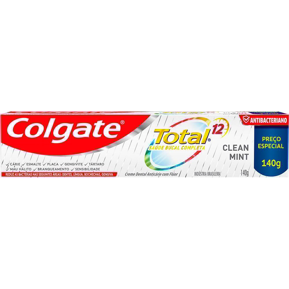 Creme Dental Colgate Total 12 Clean Mint 140g - Destro