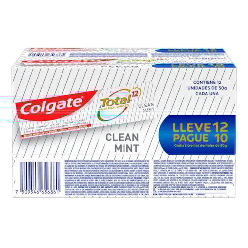Creme Dental Colgate Total 12 Clean Mint 50g Promocional - Destro