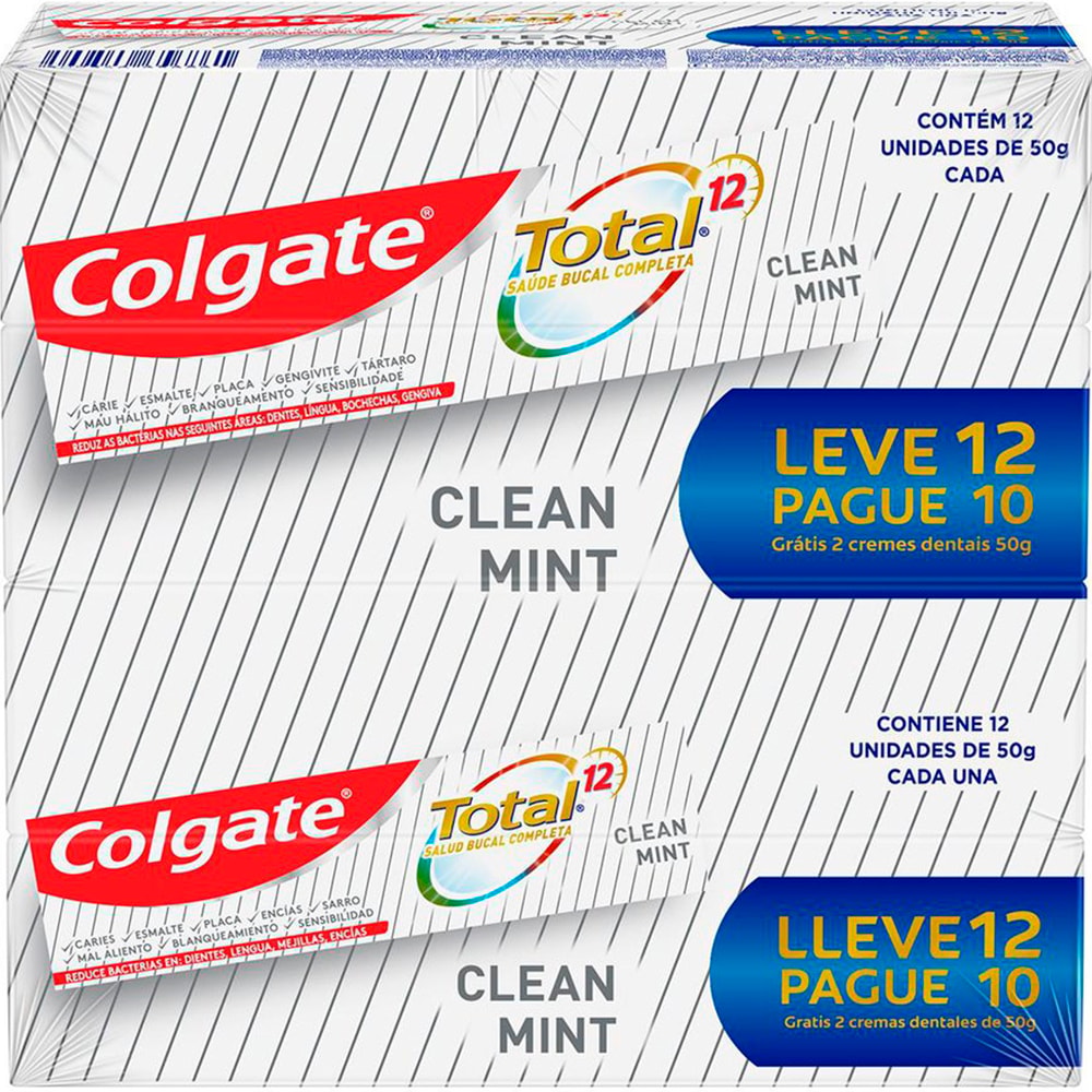 Creme Dental Colgate Total 12 Clean Mint 50g Promocional - Destro