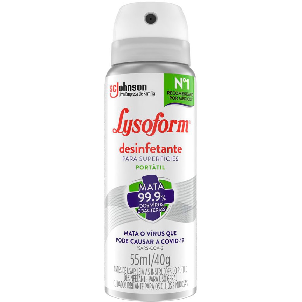 Desinfetante Aerossol Lysoform Portátil Original 55ml - Destro