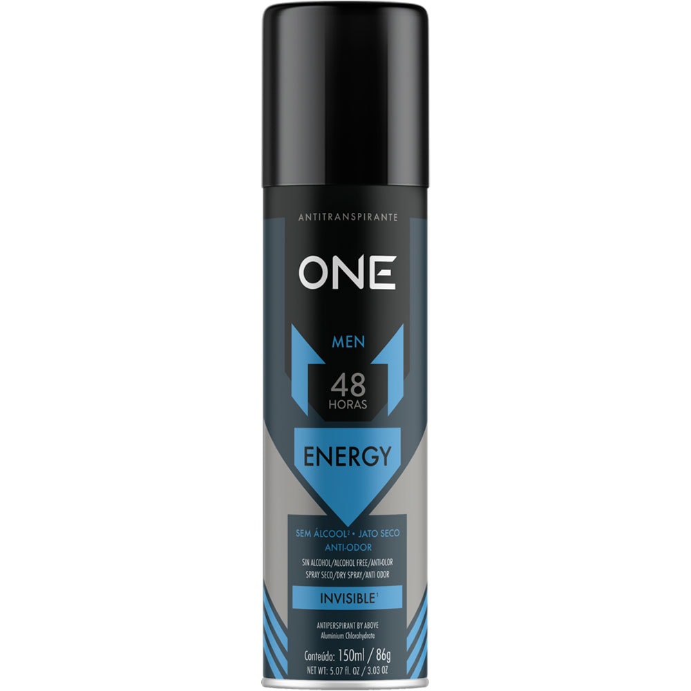 Desodorante One Energy Masculino Aerossol 150ml - Destro