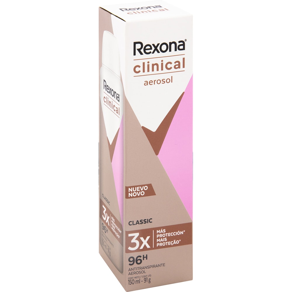 Desodorante Rexona Feminino Aerossol Clinical Classic 150ml - Destro