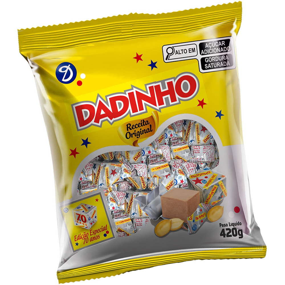 Doce de Amendoim Dadinho Tradicional Edição Especial 70 Anos 420g - Destro