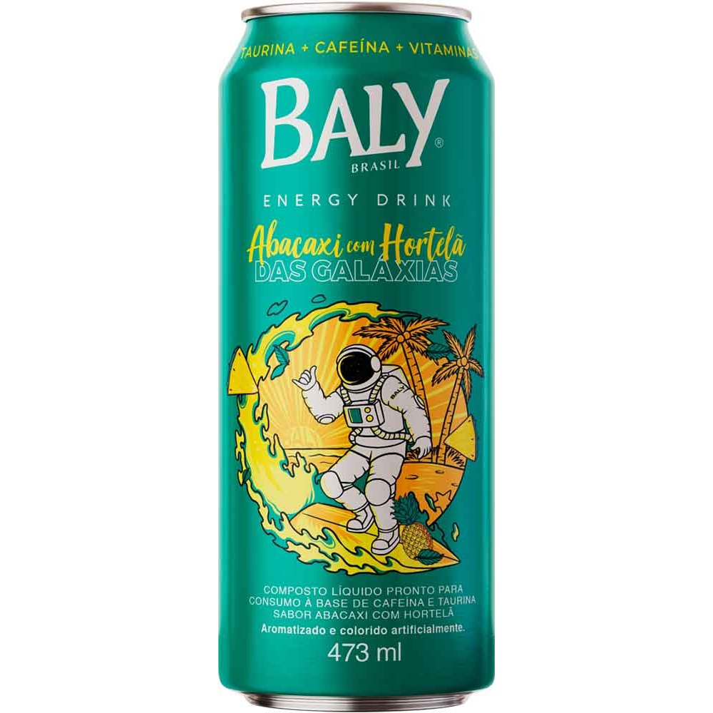Energético Baly Sabor Abacaxi e Hortelã Lata 473ml - Destro
