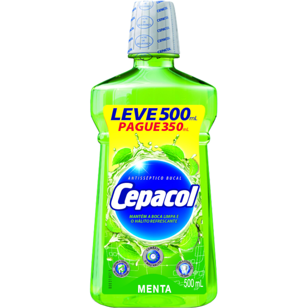 Enxaguante Bucal Cepacol Menta Leve 500ml Pague 350ml - Destro